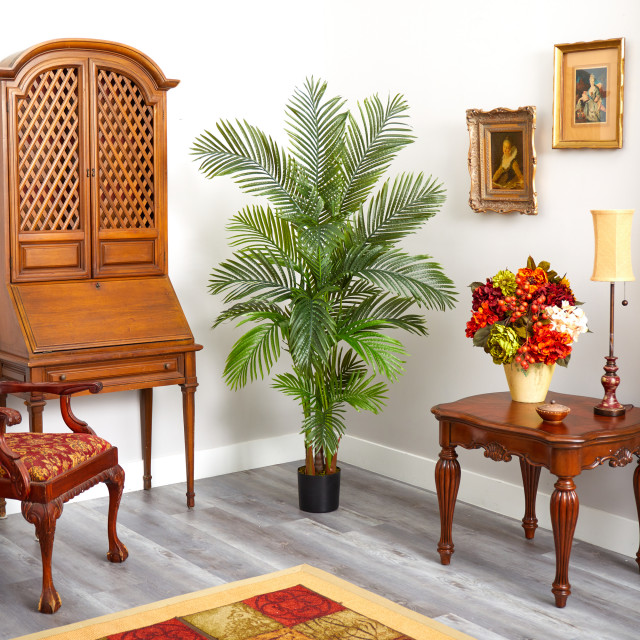 Nearly Natural 6' Areca Palm Artificial Tree - Modern - Artificial ...