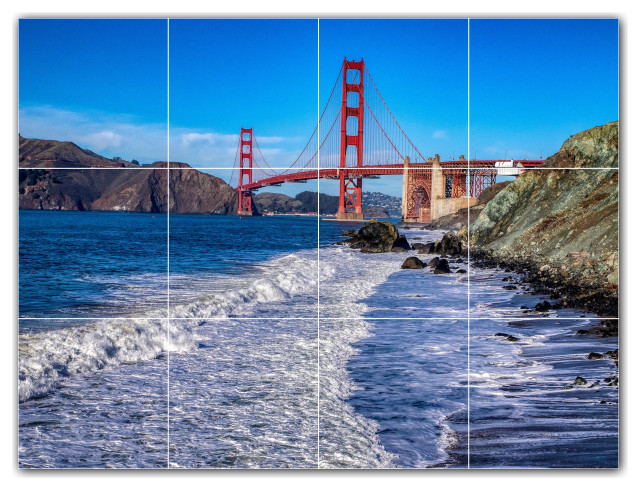 Bridge Ceramic Tile Wall Mural HZ500253, 17" Wide x 12.75" High - Beach ...