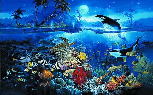 Tropical Fish Mural 1818 - Beach Style - Wallpaper - by The Home Store ...