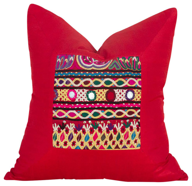 Krmi Indian Silk Decorative Pillow - Contemporary - Decorative Pillows ...