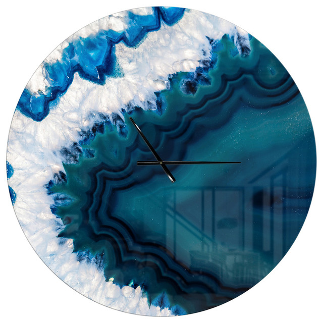 Blue Brazilian Geode Large Modern Wall Clock, 36"x36 - Contemporary ...