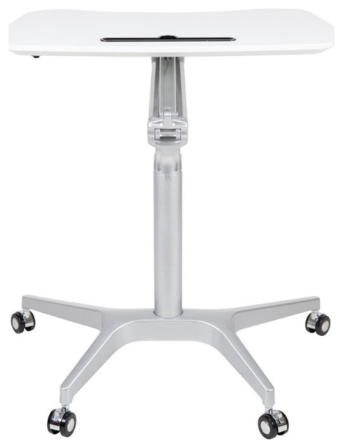 Flash Furniture Sit Down and Stand Up Desk in Black and Silver ...