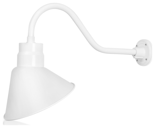 12" Angle Shade Gooseneck Sign Light, 22" Long Gooseneck Arm ...