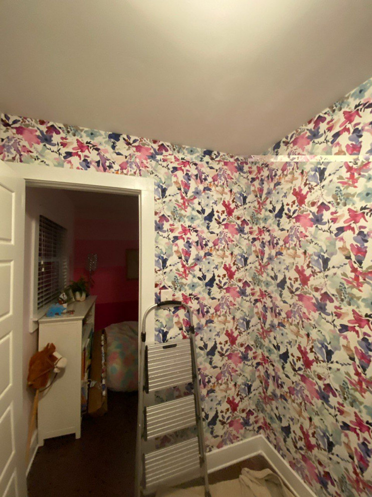 Wallpaper installation Basement in Newtown Square - Traditional ...