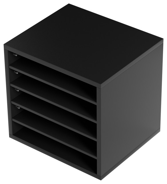 5 Compartments Wood File Organiser Office Mailbox with Adjustable ...