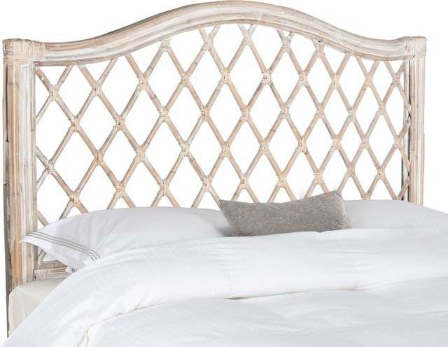 Safavieh Gabrielle Antique Gray Wicker Headboard, Queen - Tropical ...