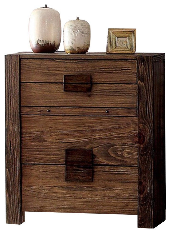 Benzara BM137783 Wooden Chest With Pull Out Tray, Rustic Natural Brown ...