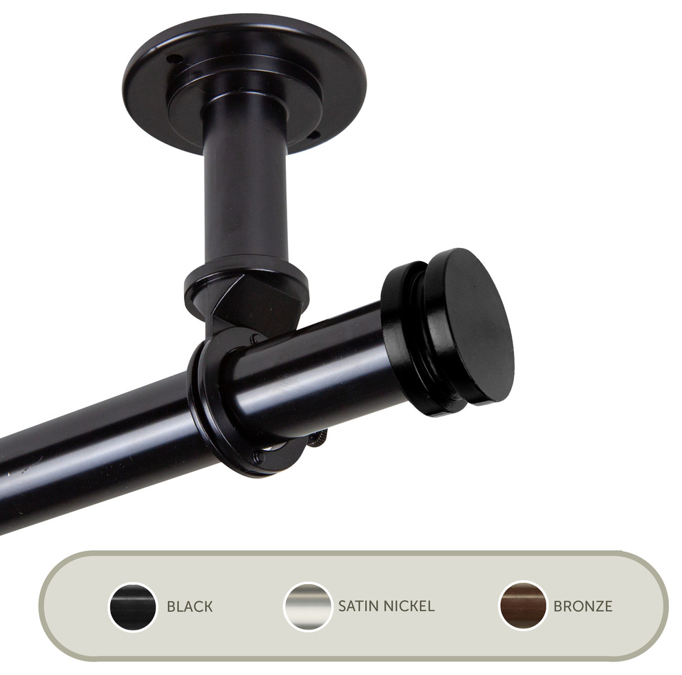 Cap Ceiling 1" Curtain Rod/Room Divider, 28-48" - Transitional ...