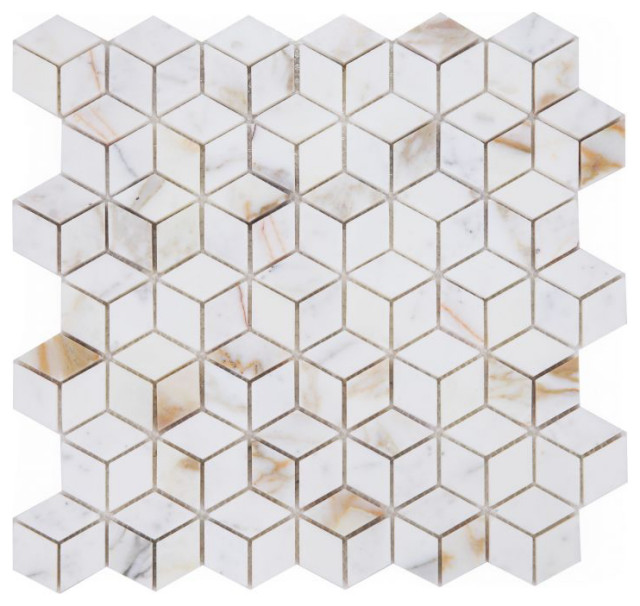 Cubic Calacatta Gold 11.75 x 12 - Traditional - Mosaic Tile - by Fancy ...