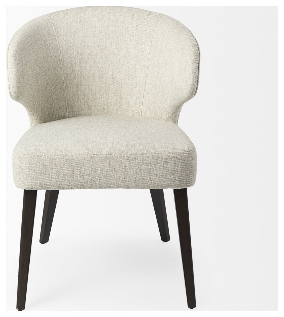 Ivory and Black Mid Century Wingback Dining Chair - Midcentury - Dining ...