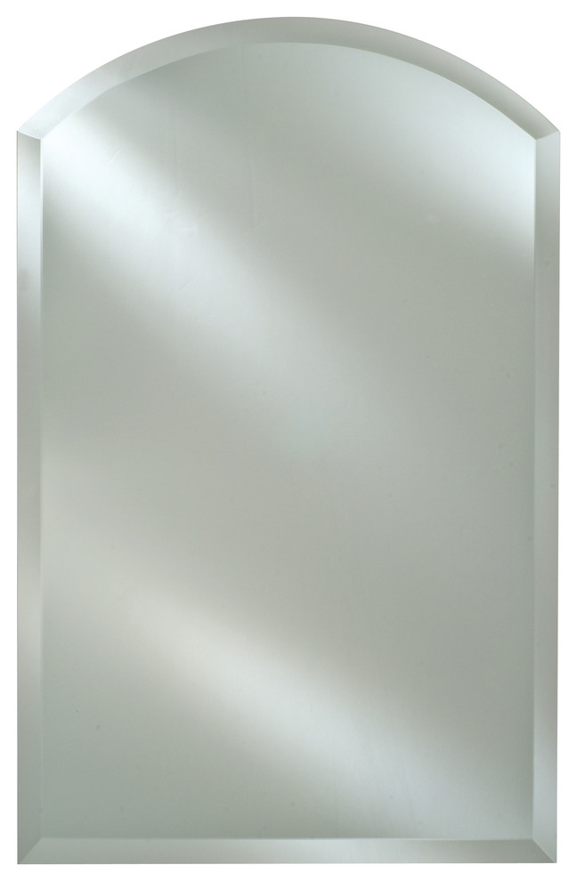 Radiance Frameless Bevel Arch Top Mirror w/ Tilt Brackets, 20x35 ...