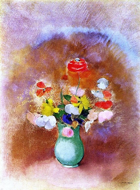 Odilon Redon Poppies in a Vase, 21"x28" Wall Decal Print, 21x28 ...