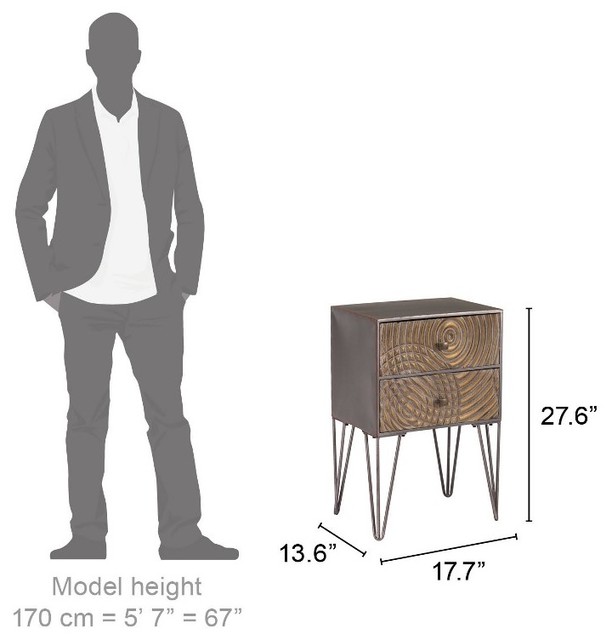 Modern Contemporary Accent Side End Table Console, Brown, Steel, Lounge ...