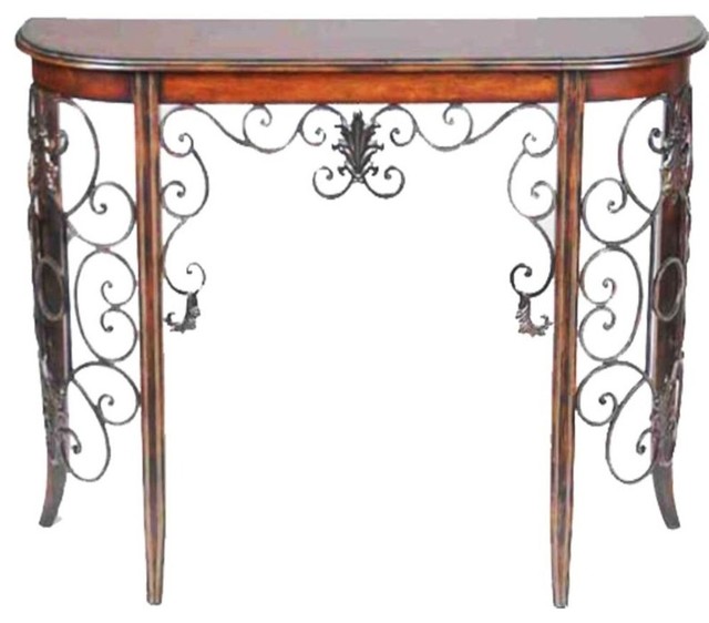 Jazzy Wooden and Metal Table, 12x31.5 - Mediterranean - Console Tables ...