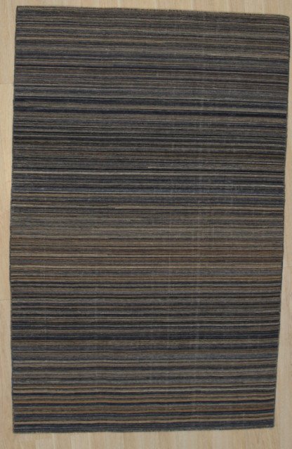 Gray Contemporary Stripe Reversible Striped flatweave Area Rug, 5'x8 ...