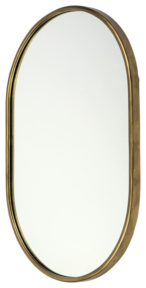 Sylvia I 24Lx35H Oval Gold Metal Frame Wall Mirror - Transitional ...