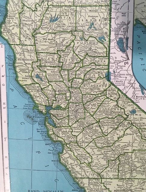Original Vintage 1940s California State Map, Framed - Contemporary ...