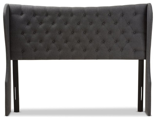 Cadence Modern Fabric Button-Tufted Winged Headboard, King ...