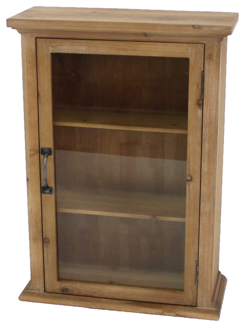 8" x 21" x 28" Natural, Single Door, Rustic, Wall Mounted, Wooden ...