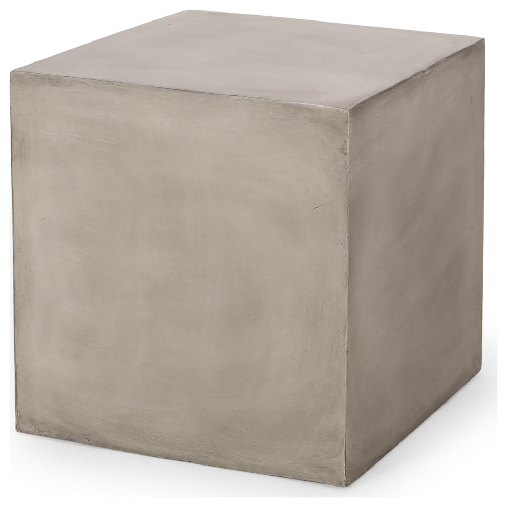 Ian Lightweight Concrete Side Table - Industrial - Outdoor Side Tables ...