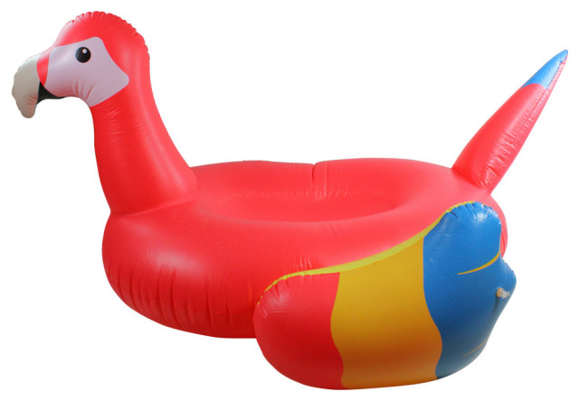 93" Inflatable Yellow and Red Scarlet Macaw Novelty Swimming Pool Raft ...