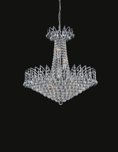 Posh 22 Light Down Chandelier With Chrome Finish - Contemporary ...