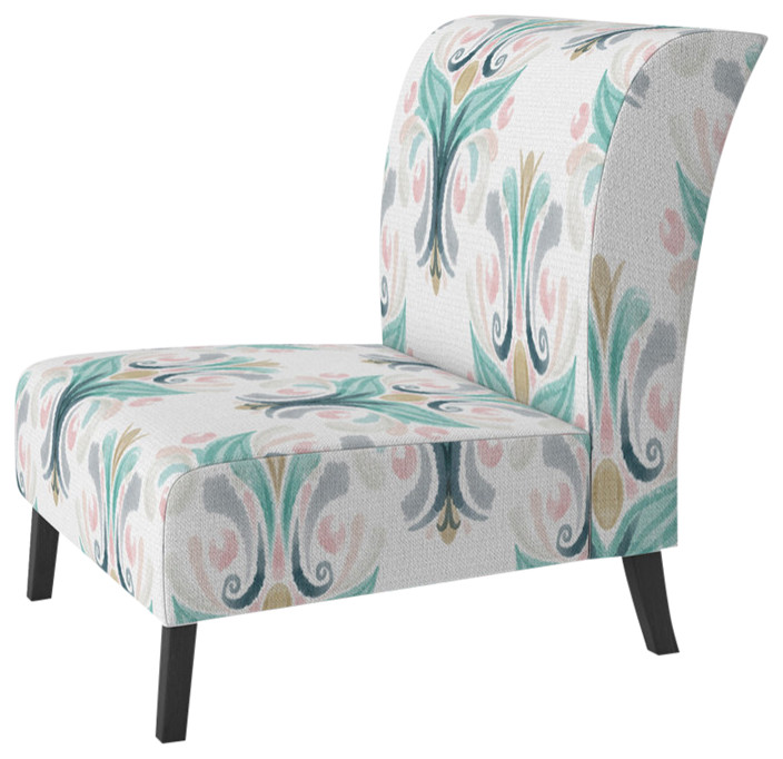 Green Damask Chair - Mediterranean - Armchairs And Accent Chairs - by ...