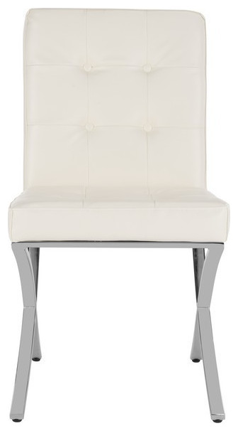 Slader Tufted Side Chair, White Chrome - Modern - Armchairs And Accent ...