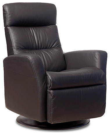 IMG Divani Relaxer Recliner, Small Power Recline With Savauge Charcoal ...