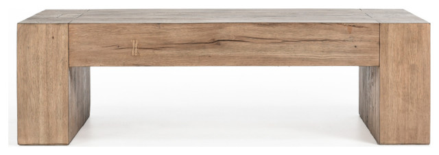 60" Reclaimed Oak Rectangular Coffee Table - Industrial - Coffee Tables ...