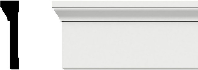 4 1/2"H x 1 1/4"P x 96"L Back Band Casing Moulding, PVC, 4 1/2"H x 1 1/ ...