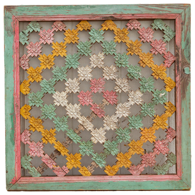 Antique Multicolor Painted Chinese Window - Asian - Wall Accents - by ...