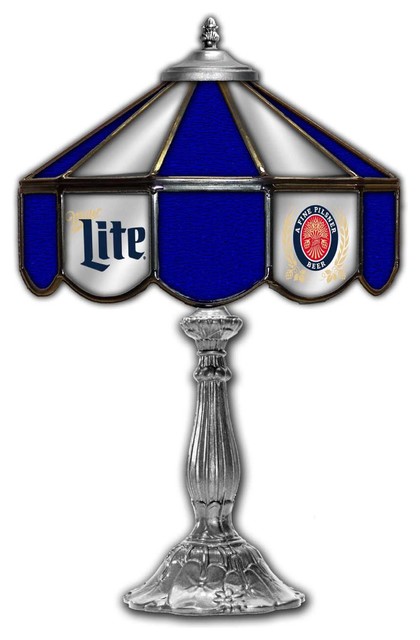 Miller Lite Stained Glass And Mirror Table Lamp, 21", 21" - Craftsman ...