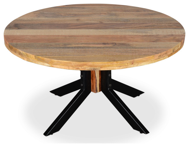 ROOT Mango Wood Round Coffee Table - Industrial - Coffee Tables - by ...