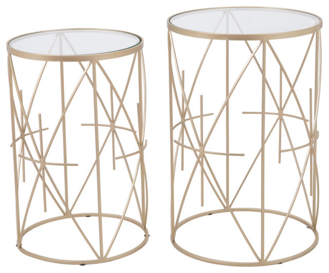 Harrison Side Table Set Gold - Contemporary - Coffee Table Sets - by ...