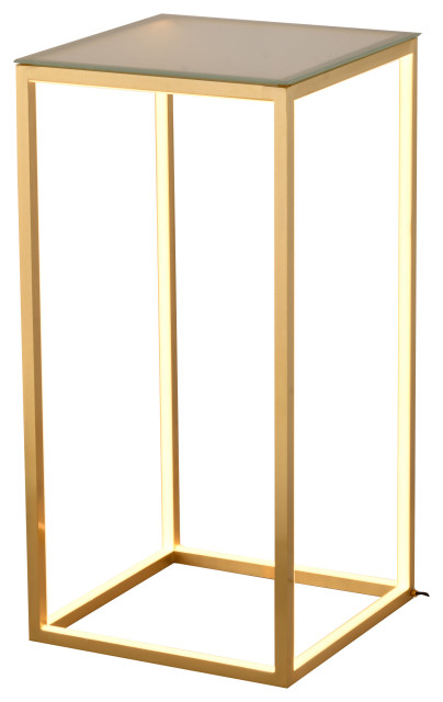 Aluminum LED Side Table With Glass Top - Contemporary - Side Tables And ...