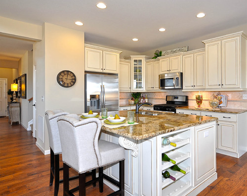Golden Crystal Granite Countertops Kitchen Design Ideas