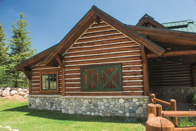 Log Cabin With Chinking Between Logs - Rustic - Exterior - Other - by ...