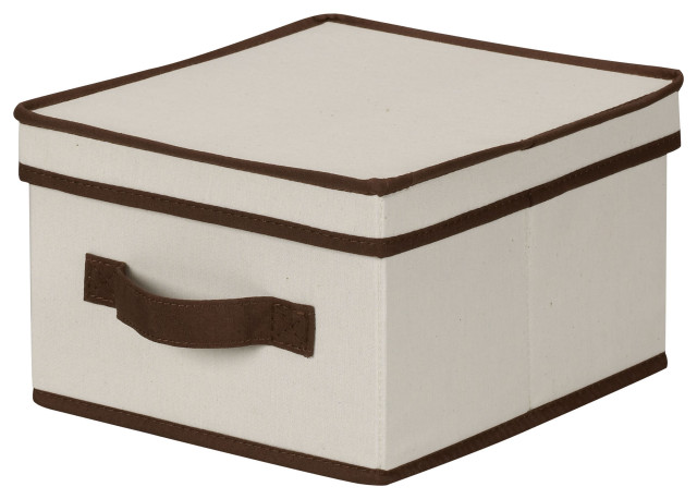Medium Storage Bin With Lid, Small - Transitional - Storage Bins And ...