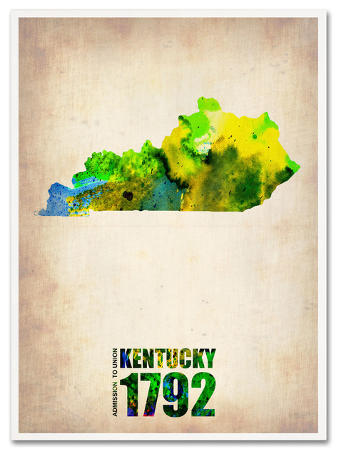 'Kentucky Watercolor Map' Canvas Art by Naxart, 18" x 24 ...