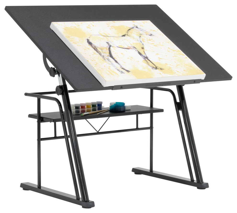 Zenith Drafting Table, Black - Contemporary - Drafting Tables - by ...