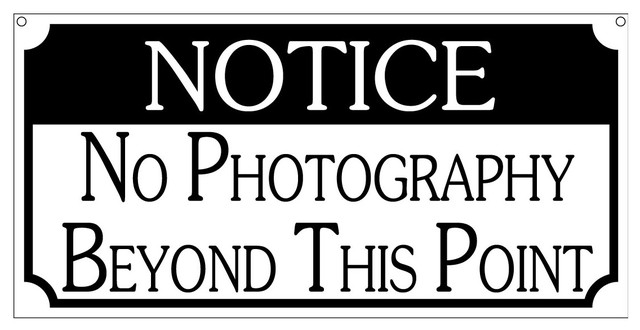 Notice No Photography Beyond This Point, Aluminum Novelty Sign, 6"x12 ...