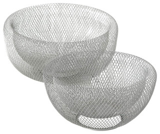 Iconic Wire Mesh Bowls, Silver, Set of 2 - Contemporary - Fruit Bowls ...