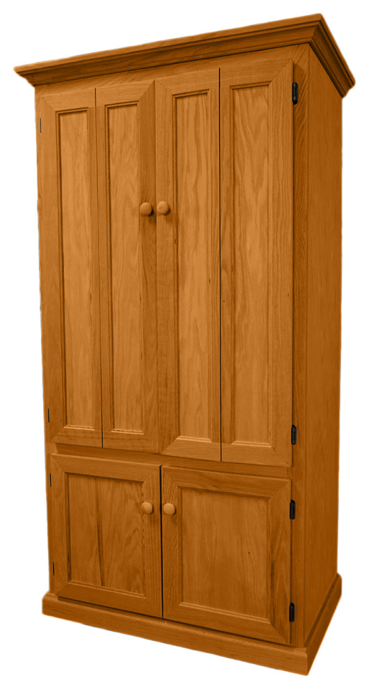 Traditional Oak Computer Armoire - Traditional - Armoires And Wardrobes ...