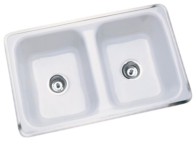 Double Bowl - Tile or Rim Mount - Contemporary - Kitchen Sinks - by ...