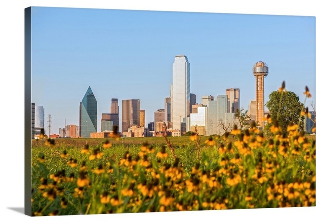 "Dallas Texas City Skyline" Wrapped Canvas Art Print, 30"x20 ...