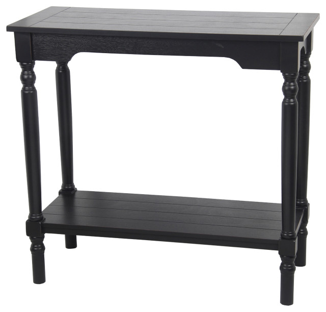 Wooden Console Table with Open Bottom Shelf and Tubular Legs, Small ...