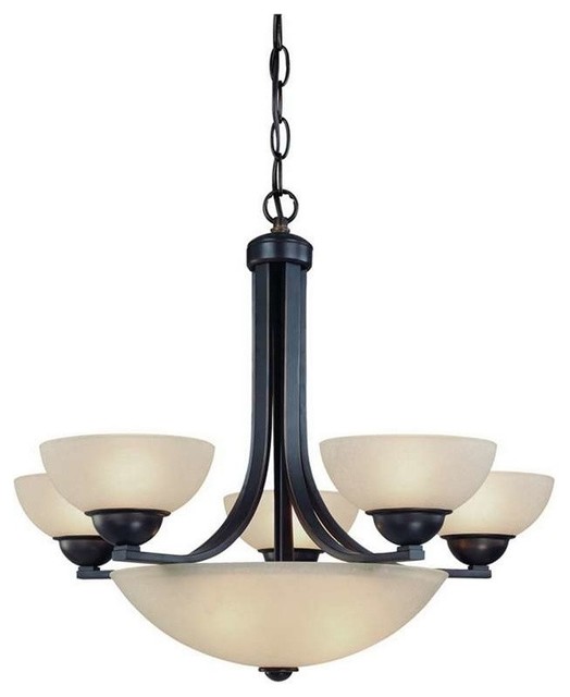 Dolan Designs Fireside 5+3 Light Bowl Chandelier - Transitional ...