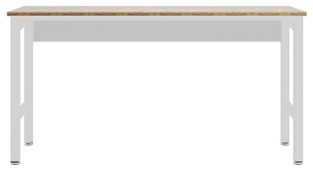 Fortress Natural Wood and Steel Garage Table, White - Garage And Tool ...