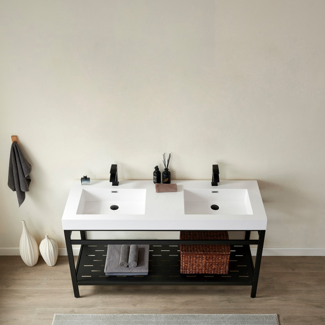 Ablitas Vanity, Metal Support, 60m" - Contemporary - Bathroom Vanities ...